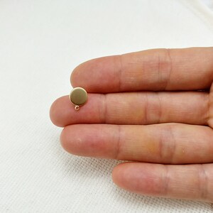 2 PCS - 8 Mm Gold Plated Over Brass, Mini Disk Post With Ring, Round ...