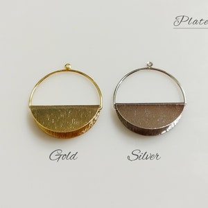 2 Pcs - 30mm Half Moon Cap Silver Plated Cap, Brushed End Cap, Textured ...