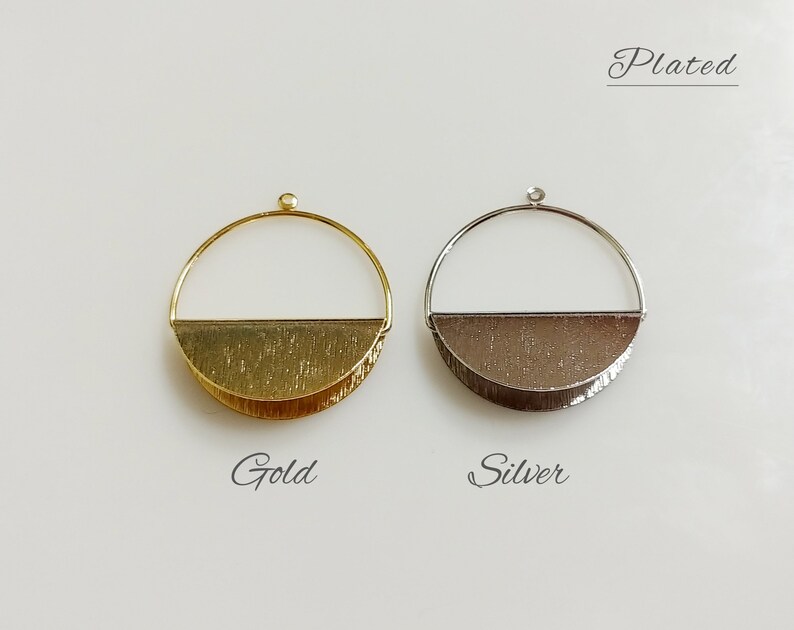 2 Pcs 30mm Half Moon Cap Silver Plated Cap Brushed End Cap - Etsy