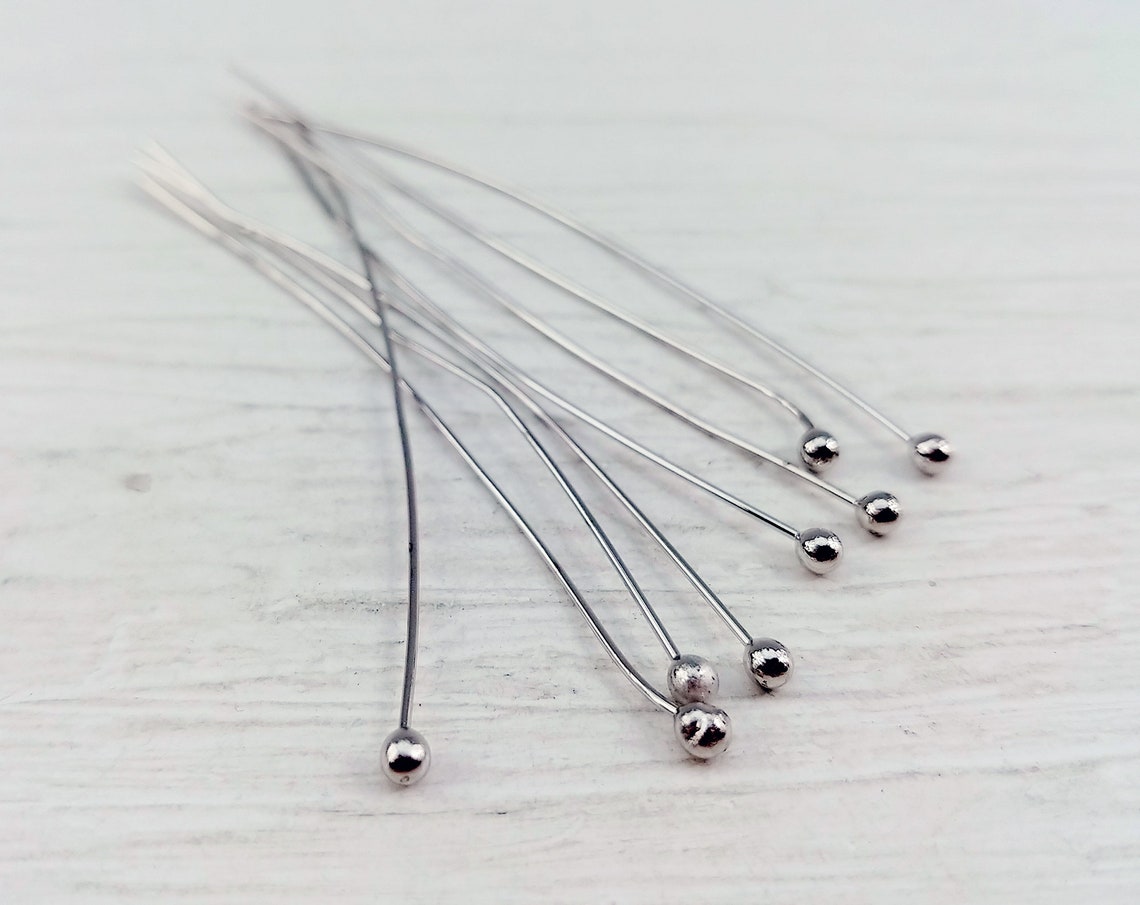 10 PCS 07 X 70 Mm LONG Gold Plated Over Brass 3mm Ball Pin - Etsy