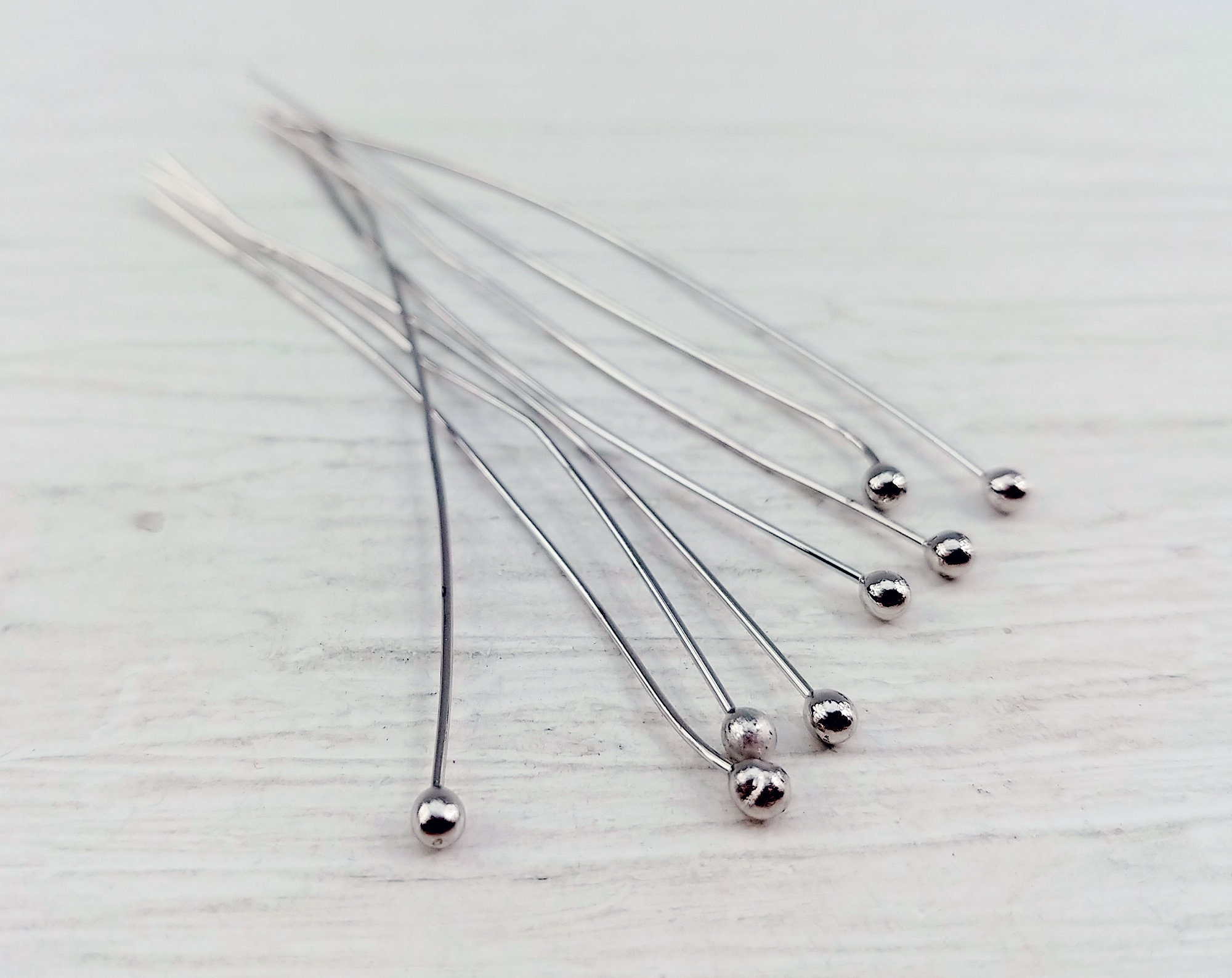 10 PCS 07 X 70 Mm LONG Gold Plated Over Brass 3mm Ball Pin - Etsy