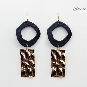 2 PCS - 28mm Gold Plated, Bumpy Square Pendant Supply for Girl Earrings ...