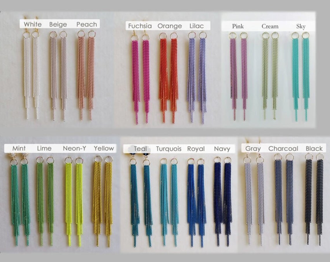10% Wholesale - 40 Pcs (20 Pairs), 75mm Drop Chain Tassel [ ET0019 ] - Etsy