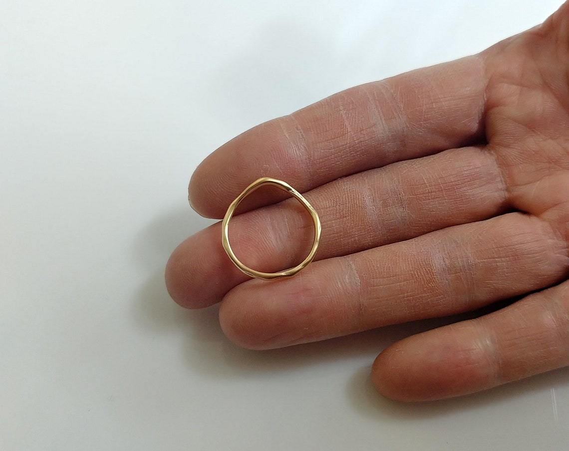 2 PCS 19 mm Silver Gold plated Ring Geometric Circle | Etsy