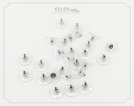 50 PCS 11mm Clear Plastic Earring Backs Earring Nuts Ear | Etsy