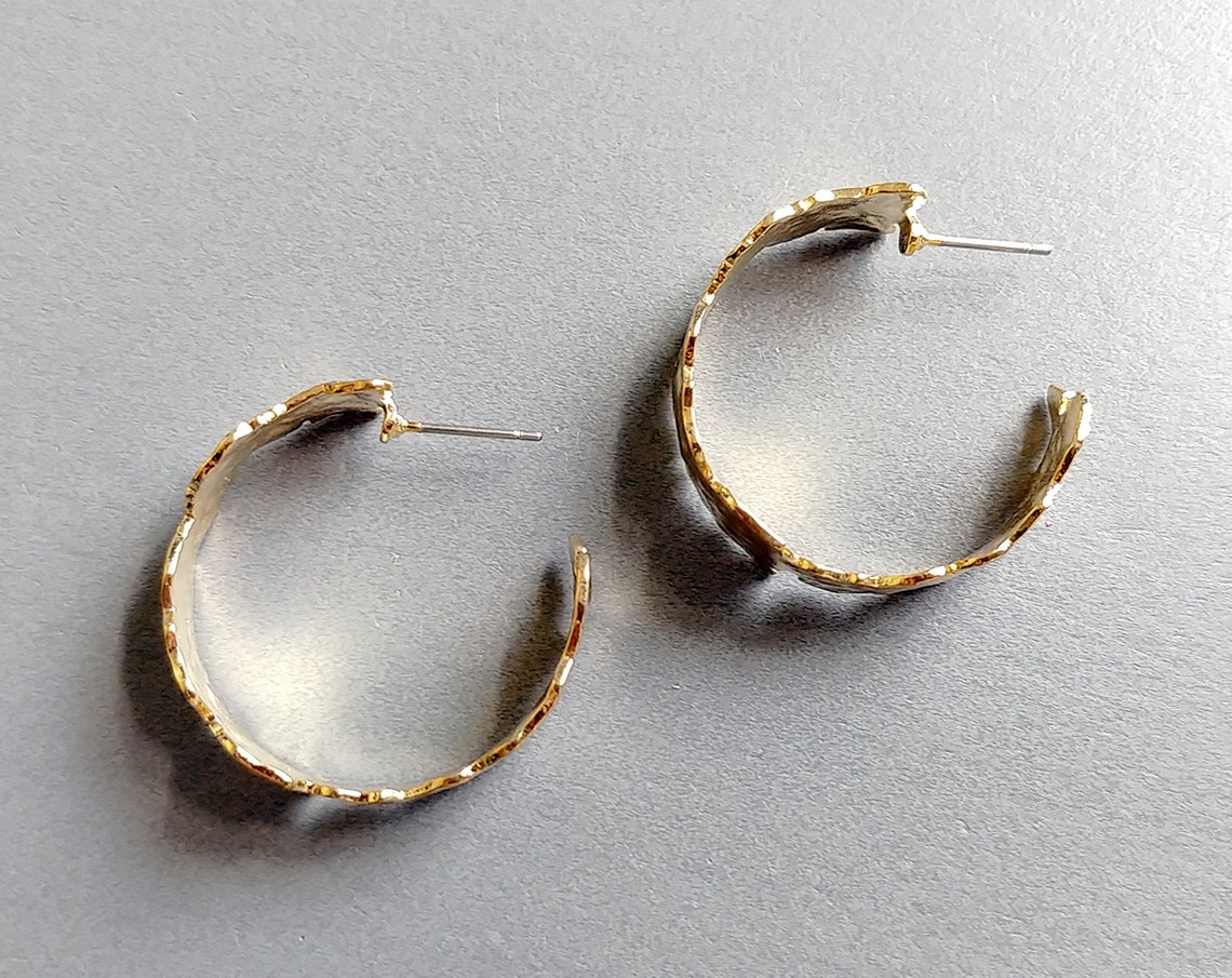 2 PCS 30 X 8 Mm Gold Plated Brass Unique Bumpy Post | Etsy