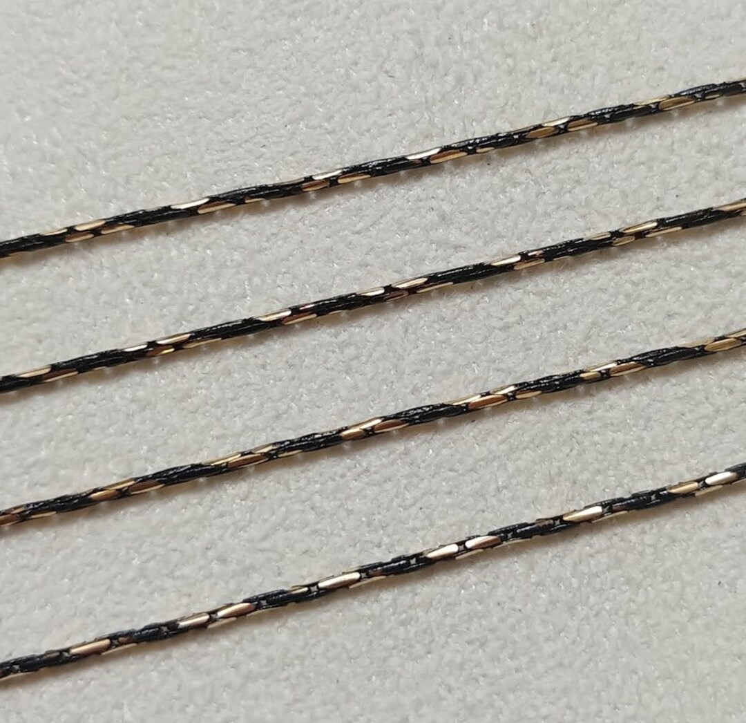 1 M - 1.2mm Black & Gold Shiny Diamond Cut Color Chain Supply for DIY ...