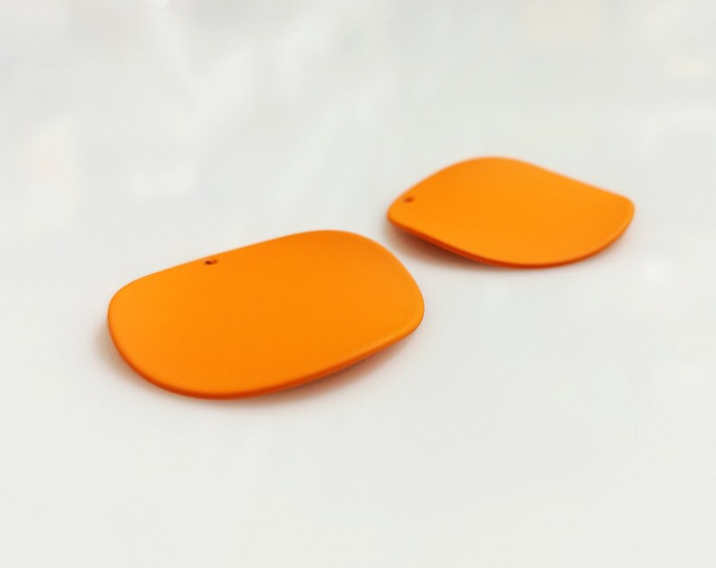 2 PCS Orange 30mm Matte Rubber Coated Wavy Round Disc - Etsy