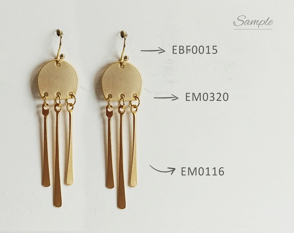 2 PCS - 13 Mm Raw Brass, Semi Circle Connector 4 Holes, Half Moon ...