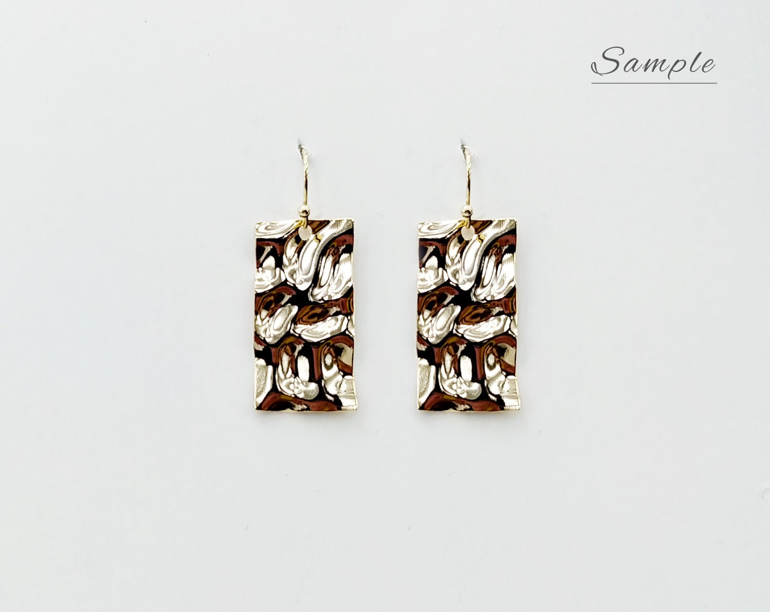 2 PCS - 28mm Gold Plated, Bumpy Square Pendant Supply for Girl Earrings ...