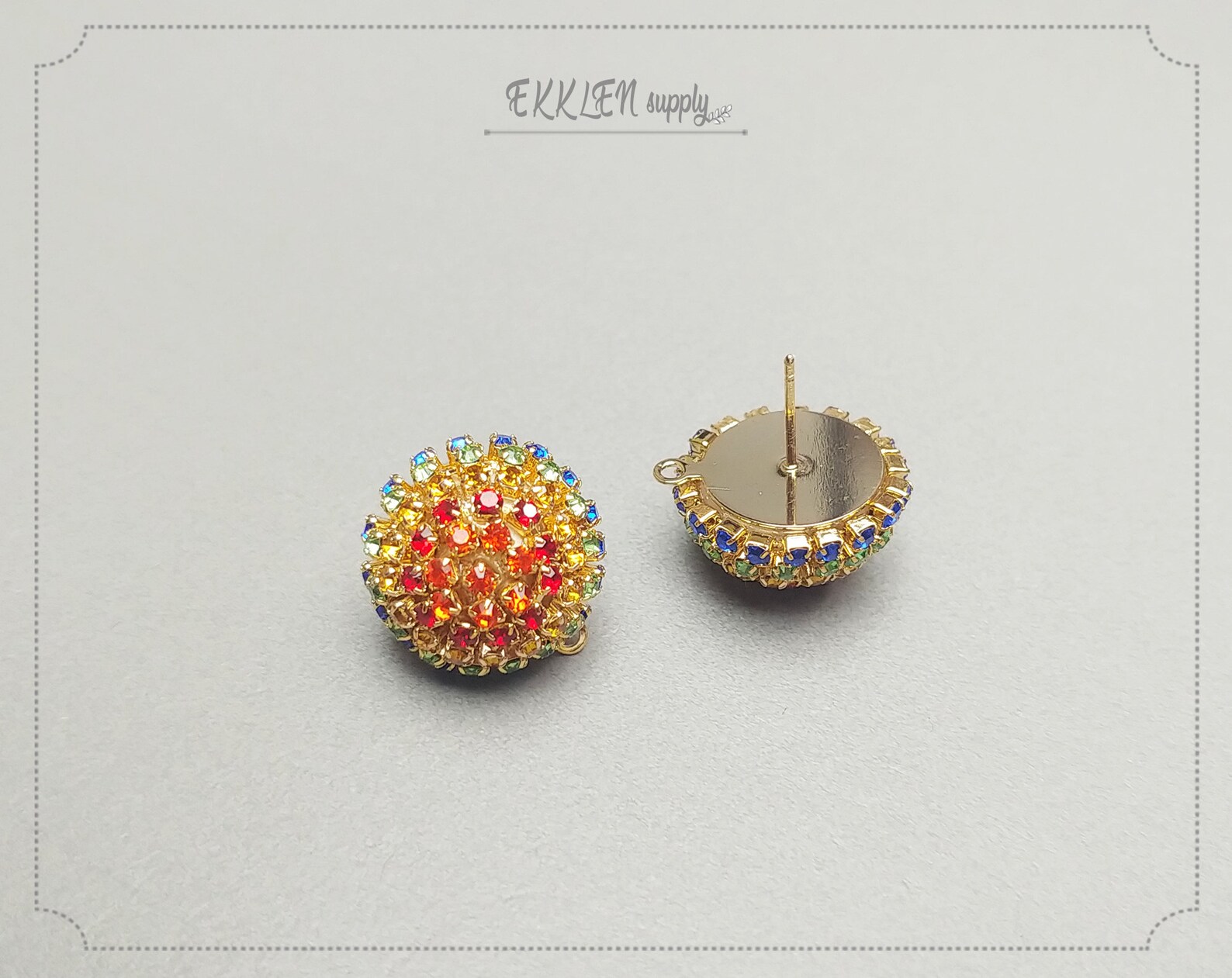 Jewelry making Rainbow Rhinestone DIY fashion Spring | Etsy