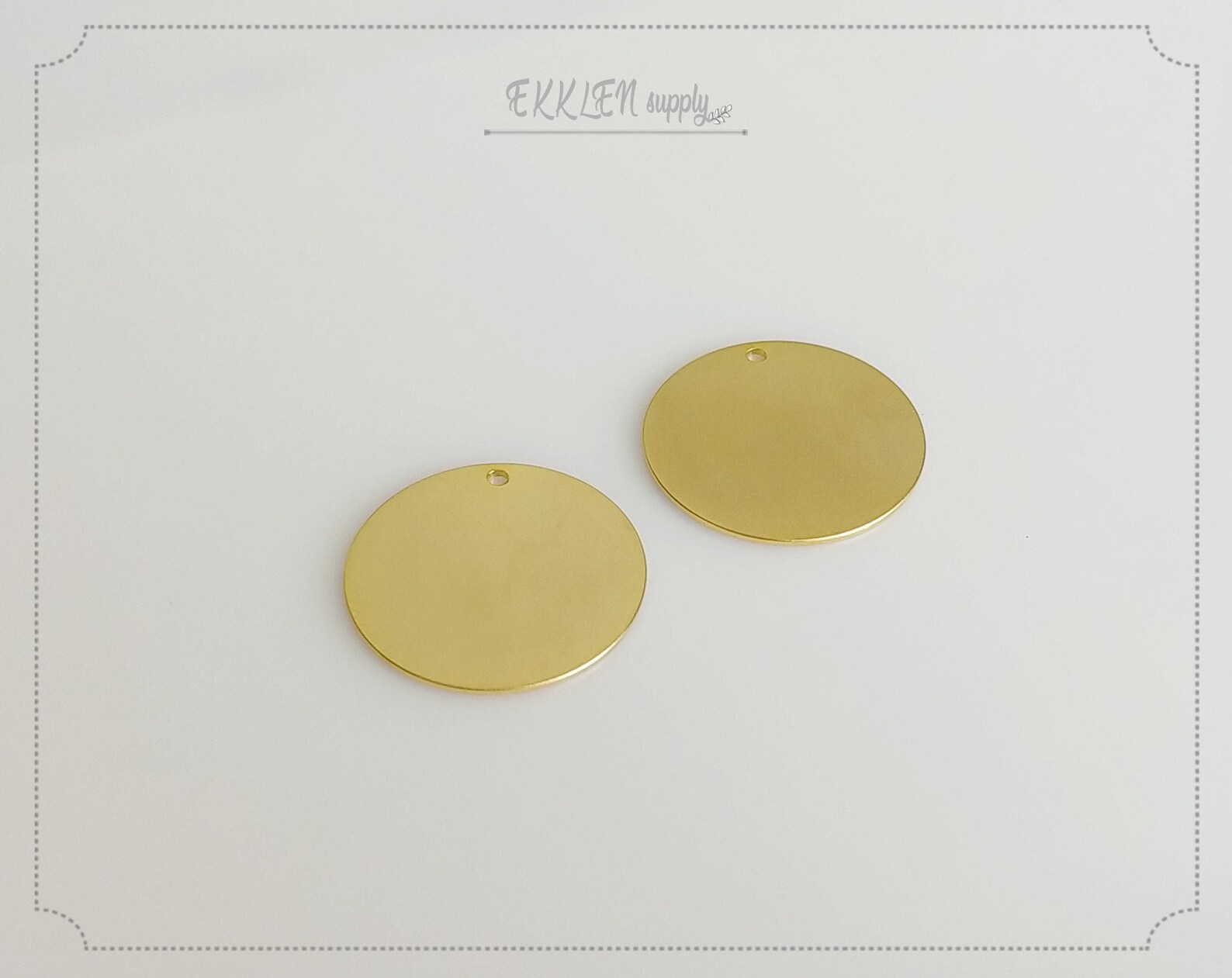 Jewelry Making - Disc Drop Earring, Acrylic Formica Brass ECT0060 ...