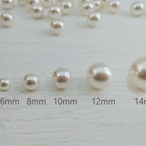 Off White - (1 Hole) Acrylic Pearl Round Beads With One Side Hole, 4mm ...