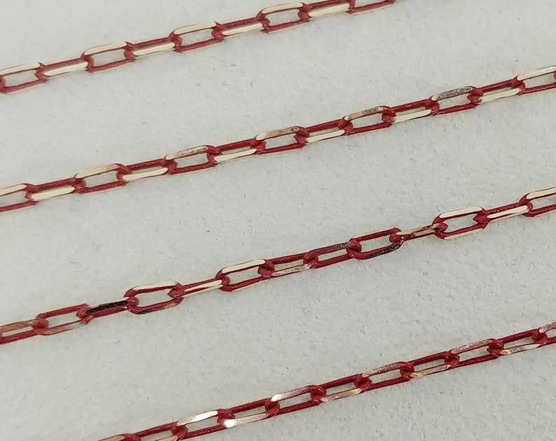 1 M 6.5 X 3 Mm Red Long Oval Link Red Color Chain Shiny | Etsy