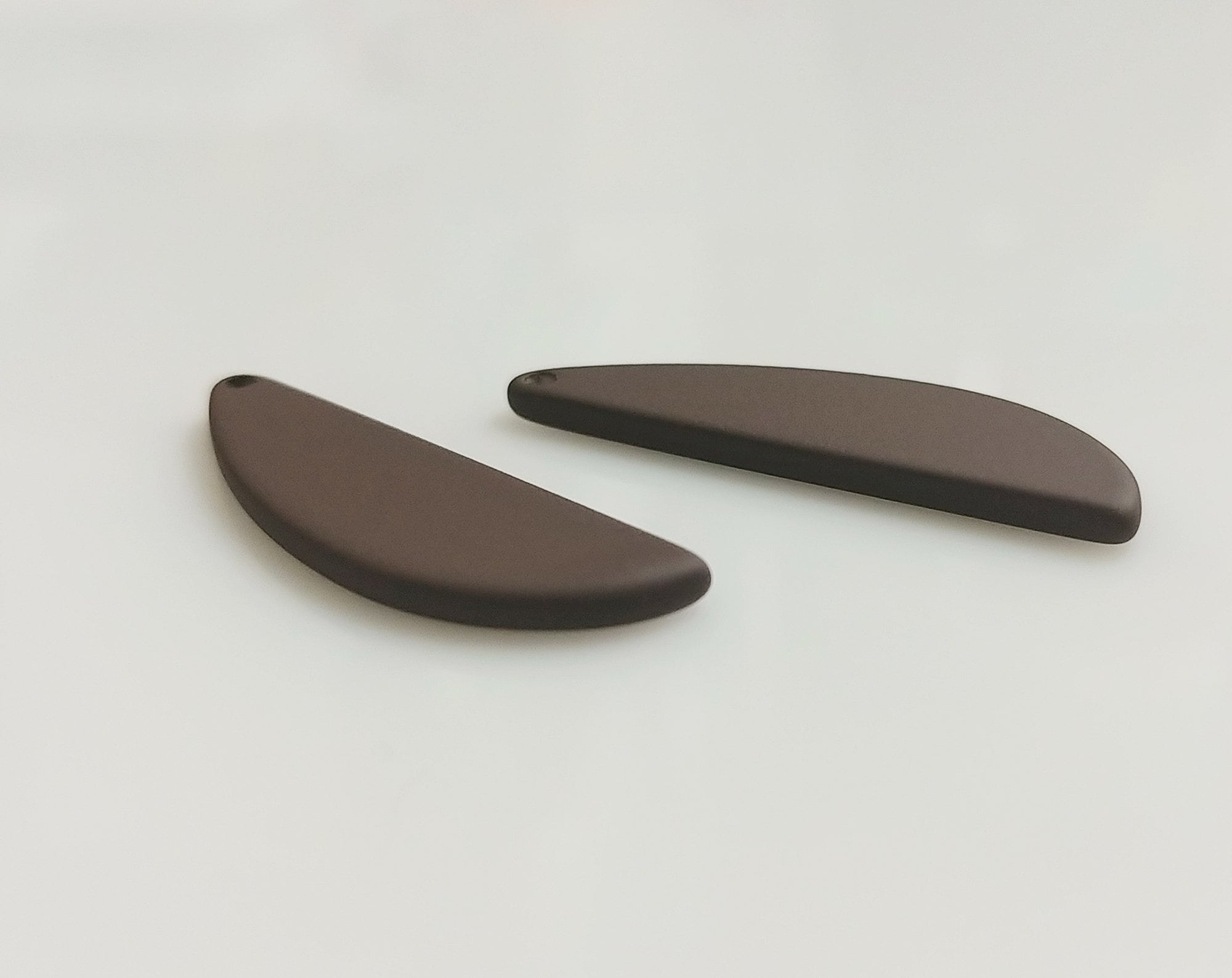 2 PCS 35 X 10 Mm Chocolate Matte Rubber Coated Half Moon - Etsy Australia