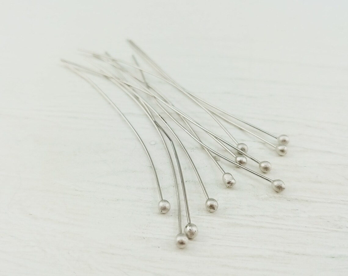 10 PCS 07 X 70 Mm LONG Gold Plated Over Brass 3mm Ball Pin - Etsy