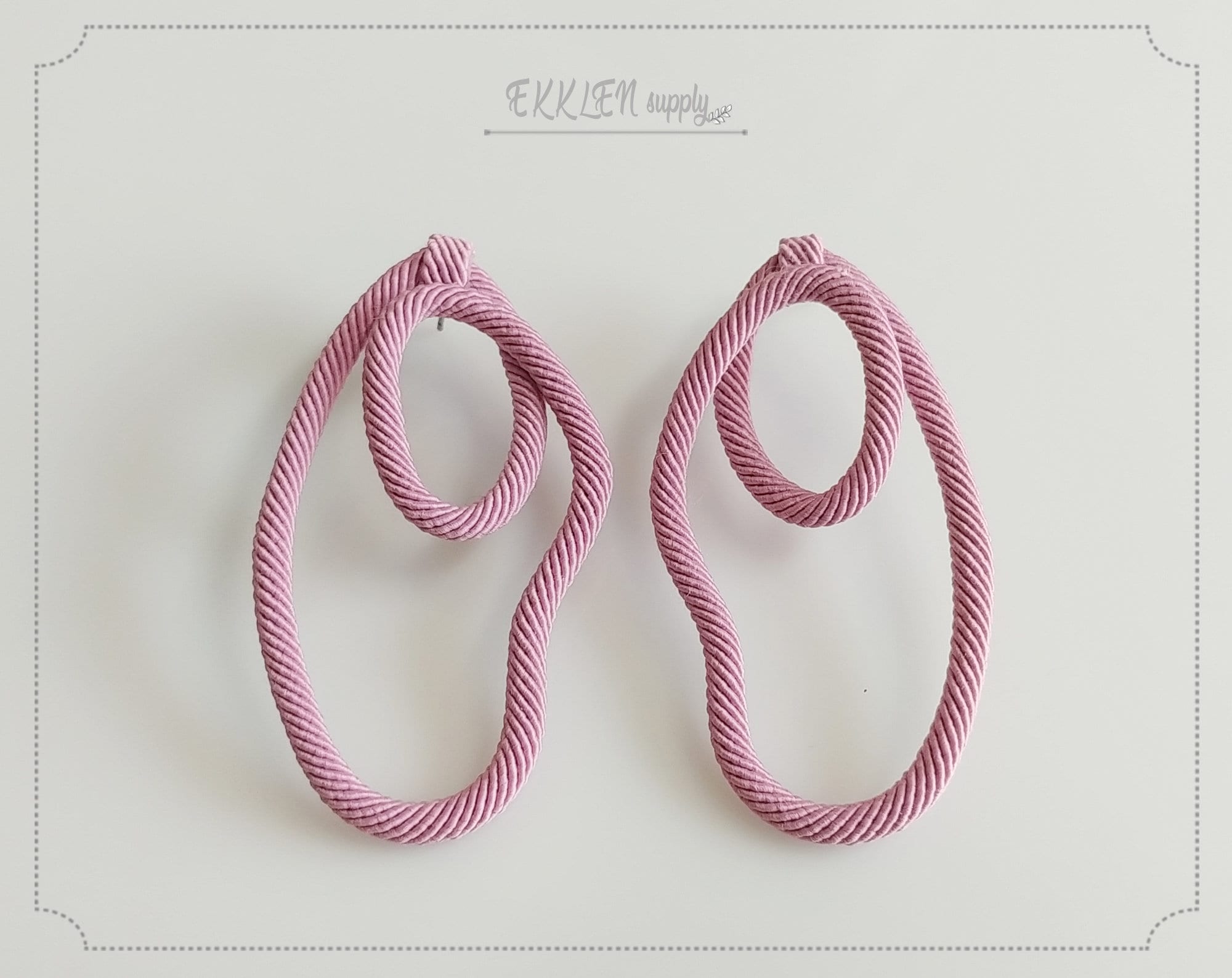 2 PCS Pink 60x30mm Brass Rope Cordage Unique Earringe - Etsy