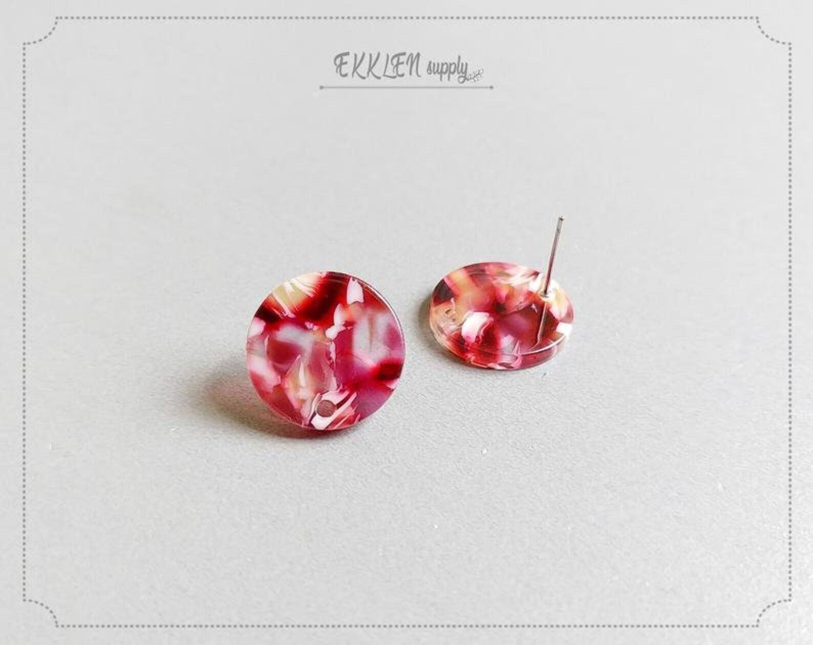 Jewelry Making - Disc Drop Earring, Acrylic Formica Brass ECT0060 ...