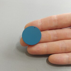 2 PCS - Marine Blue, 25mm Disc, Matte Rubber Coated, Round Charm Supply ...