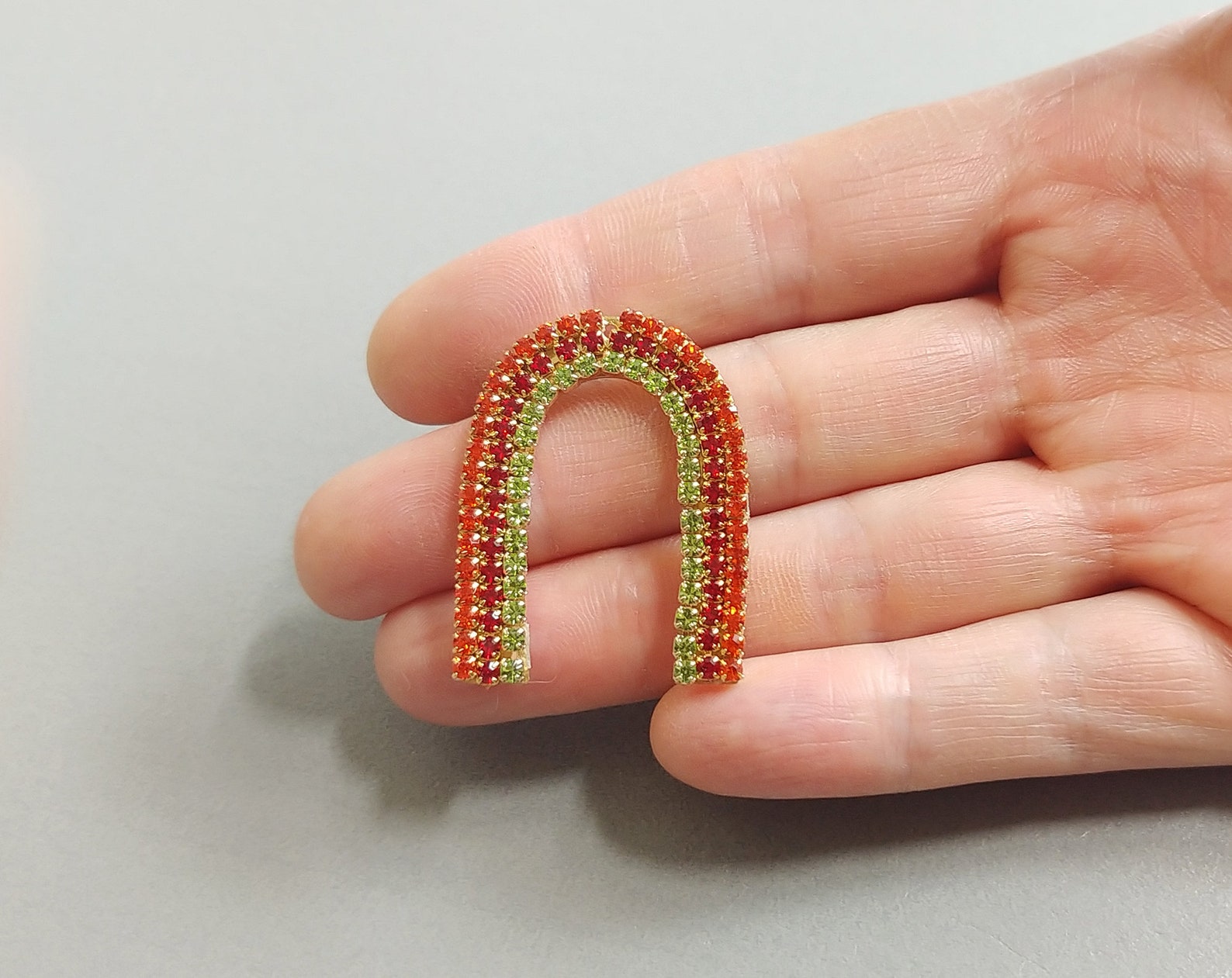 2 PCS 35mm Rainbow Rhinestone Drop Horse's Hoof Stones - Etsy