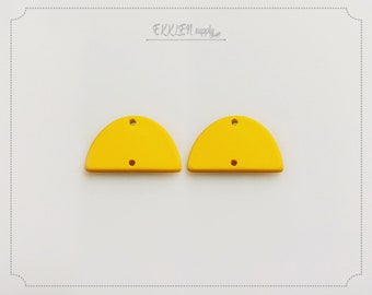 2 PCS 25x12.5mm Matte Rubber Coated 2 Holes Semi Circle - Etsy