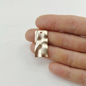 2 PCS - 28mm Gold Plated, Bumpy Square Pendant Supply for Girl Earrings ...