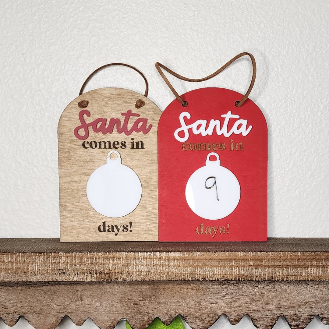 Santa Comes in Christmas Whiteboard Holiday Décor Handmade Wooden Decor ...