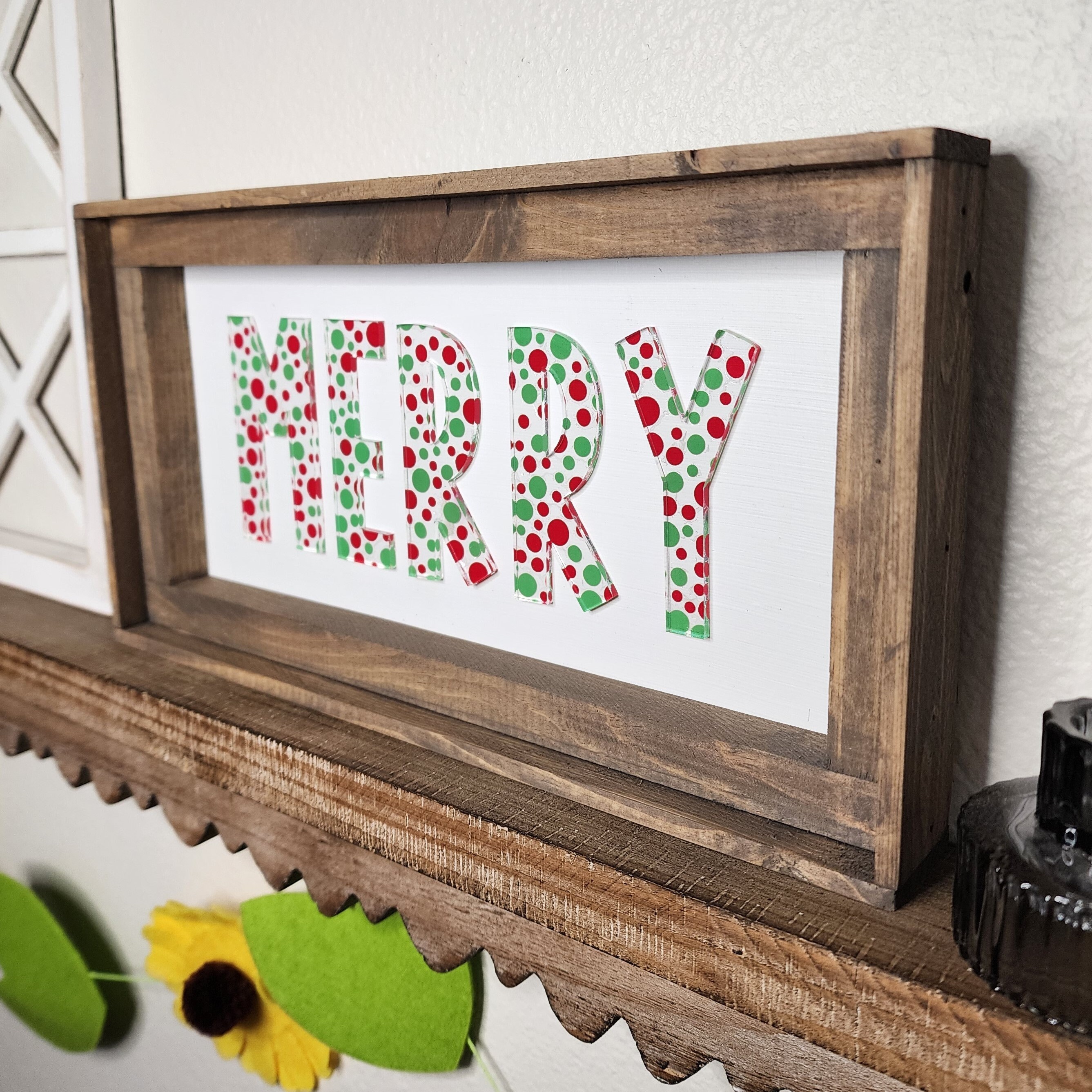Merry Winter Sign Christmas Wall Décor Holiday Sign - Etsy