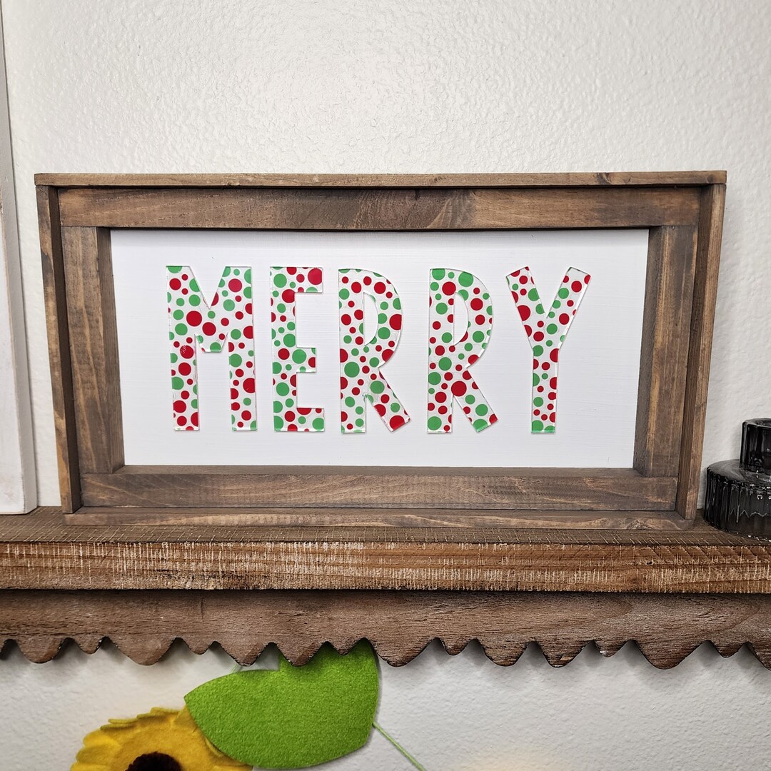 Merry Winter Sign Christmas Wall Décor Holiday Sign - Etsy