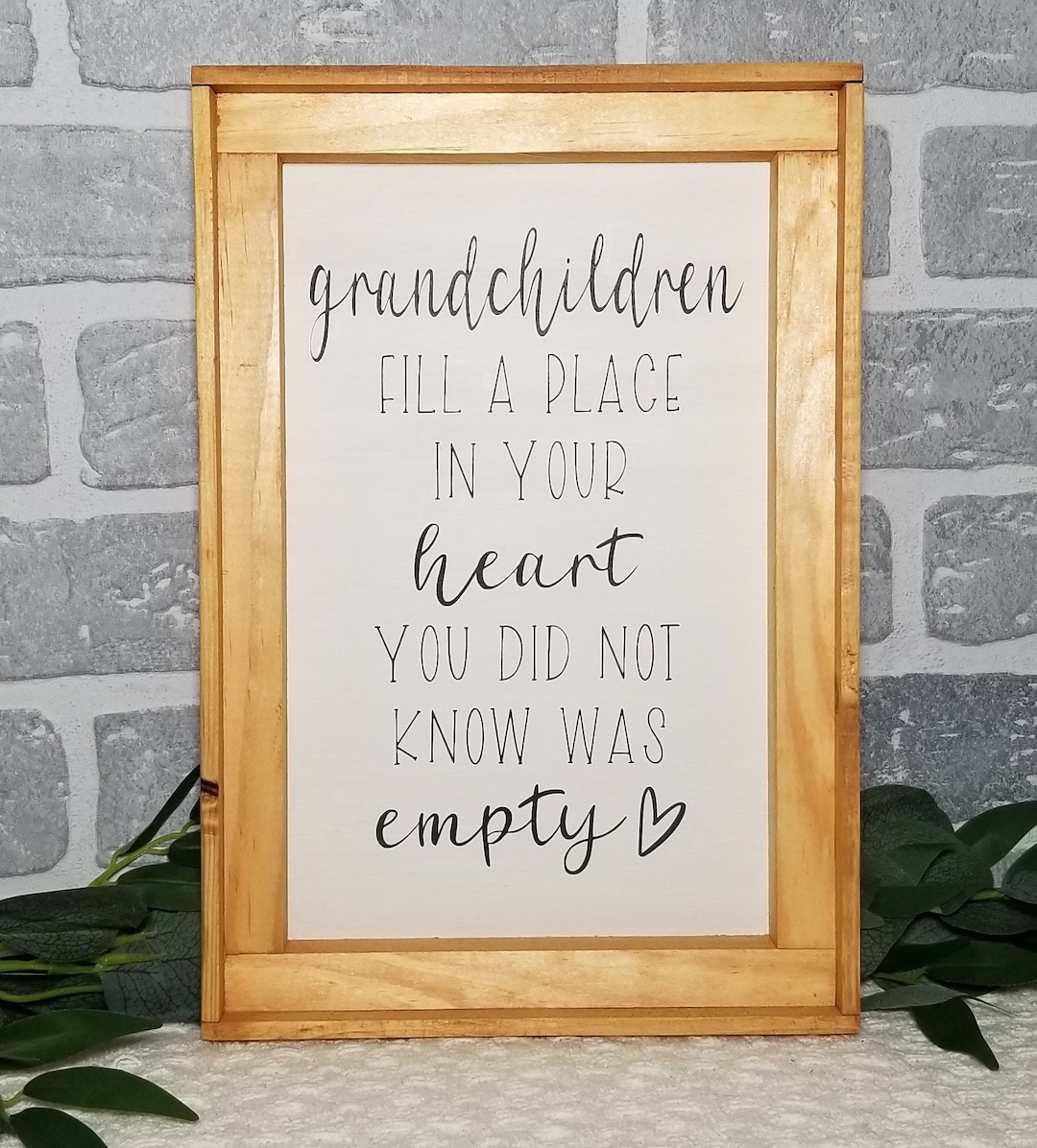 Grandchildren Fill a Place in Your Heart Sarcastic Kid Parenthood Décor ...