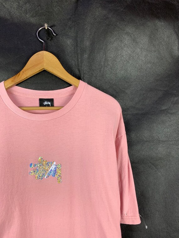 Rare!!! Stussy Script Iron On Glitter Logo - Gem