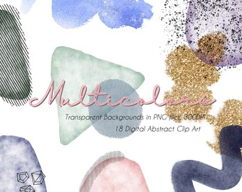 Colorful Abstract Clip Art Set for Creative Projects | Etsy