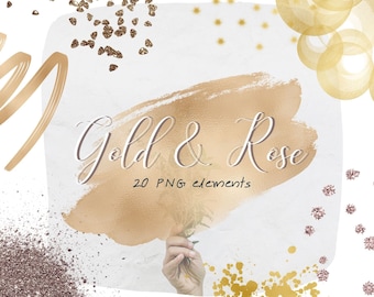 Cake Clipart Rose Gold Cake Clipart Shabby Chic Clipart - Etsy