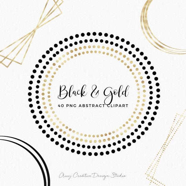 Transparent Black and Gold Borders Png - Etsy