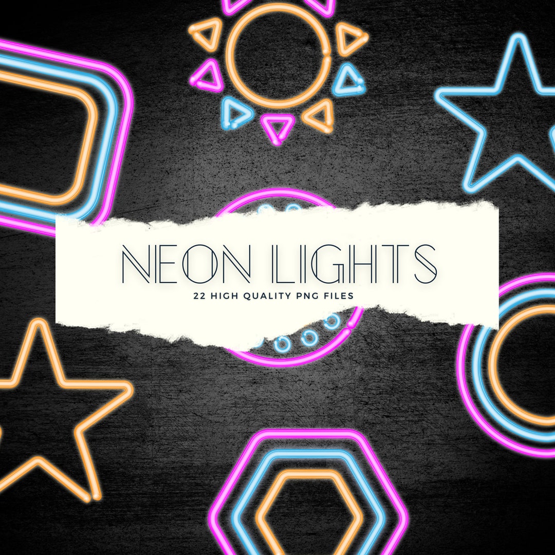 Fun Neon Lights Abstract Clip Art Set | Transparent PNG Files ...