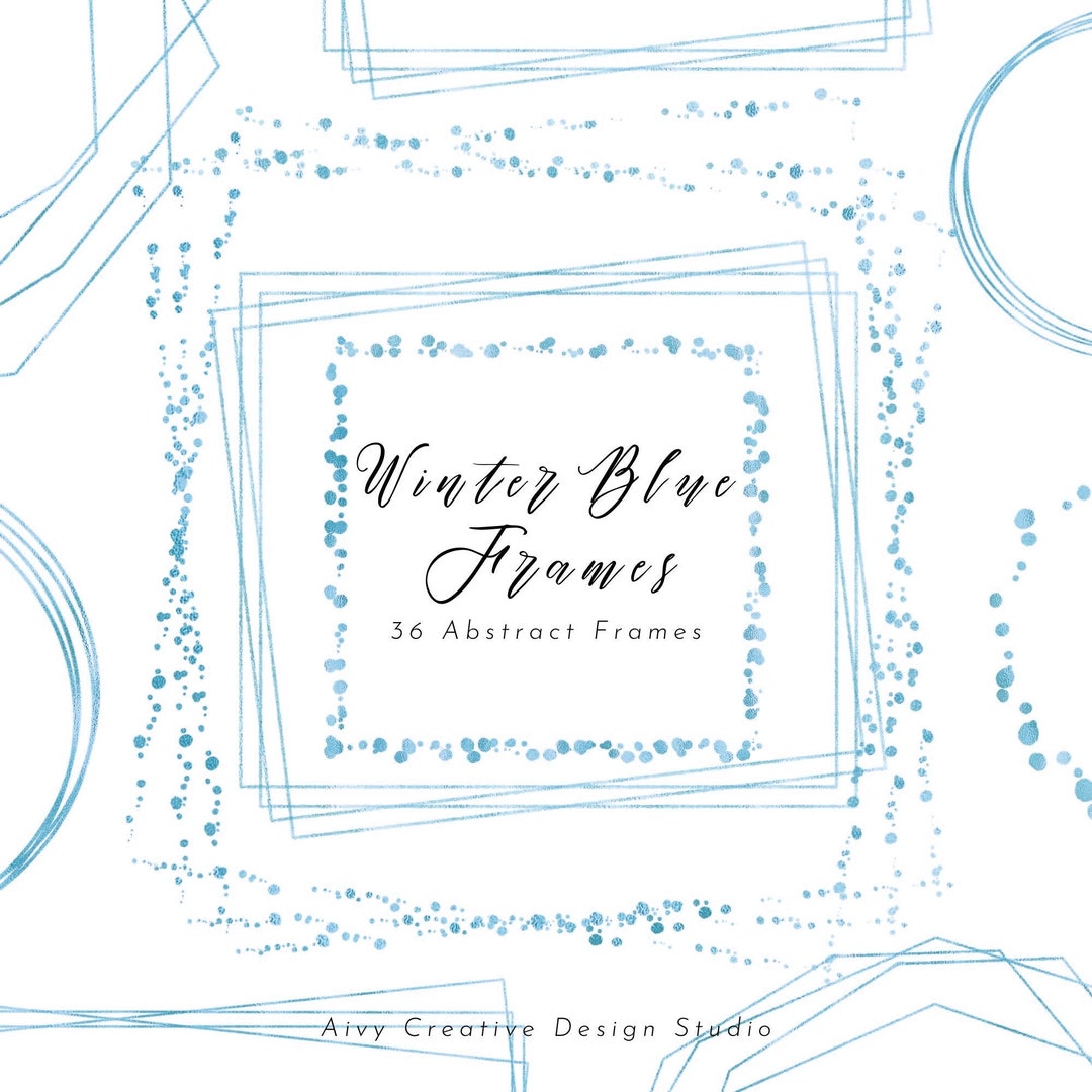 Winter Blue Christmas Frames Clip Art Bundle | Transparent PNG Files ...