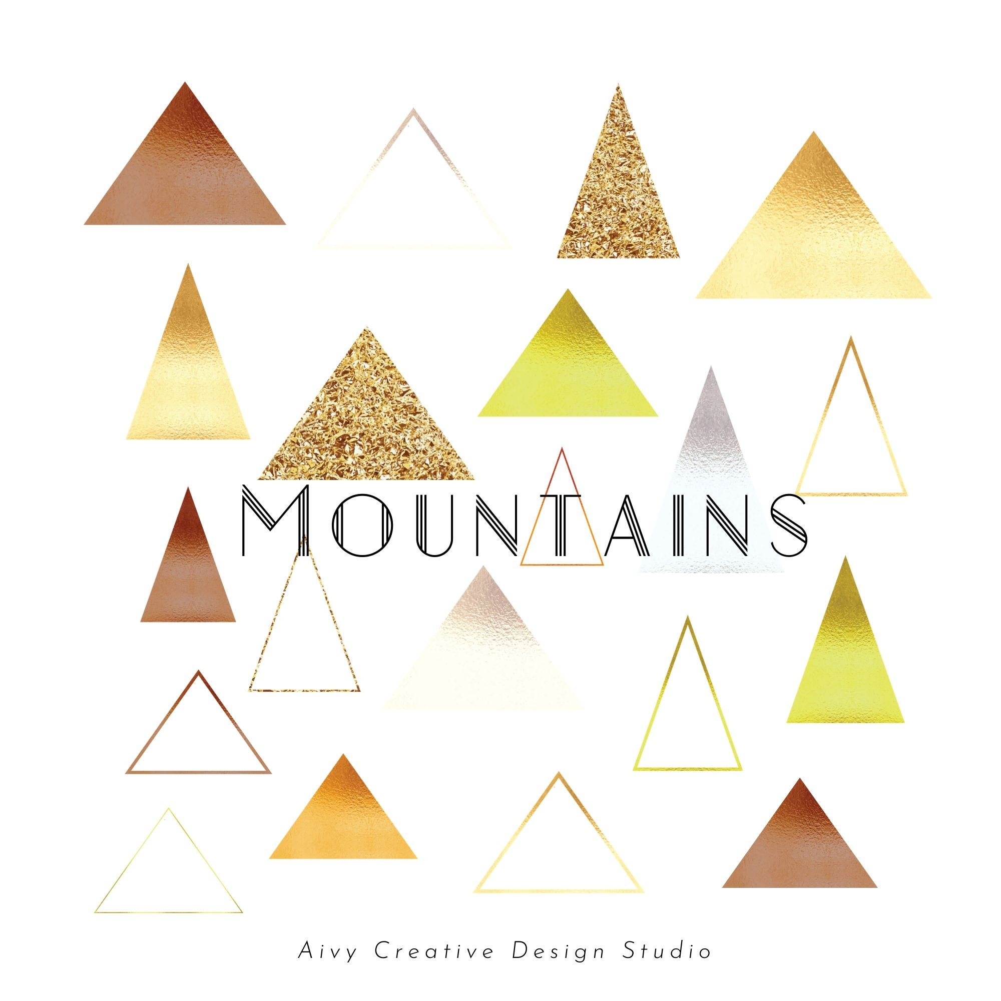 Mountain Abstract Clip Art Set Transparent PNG Files | Etsy