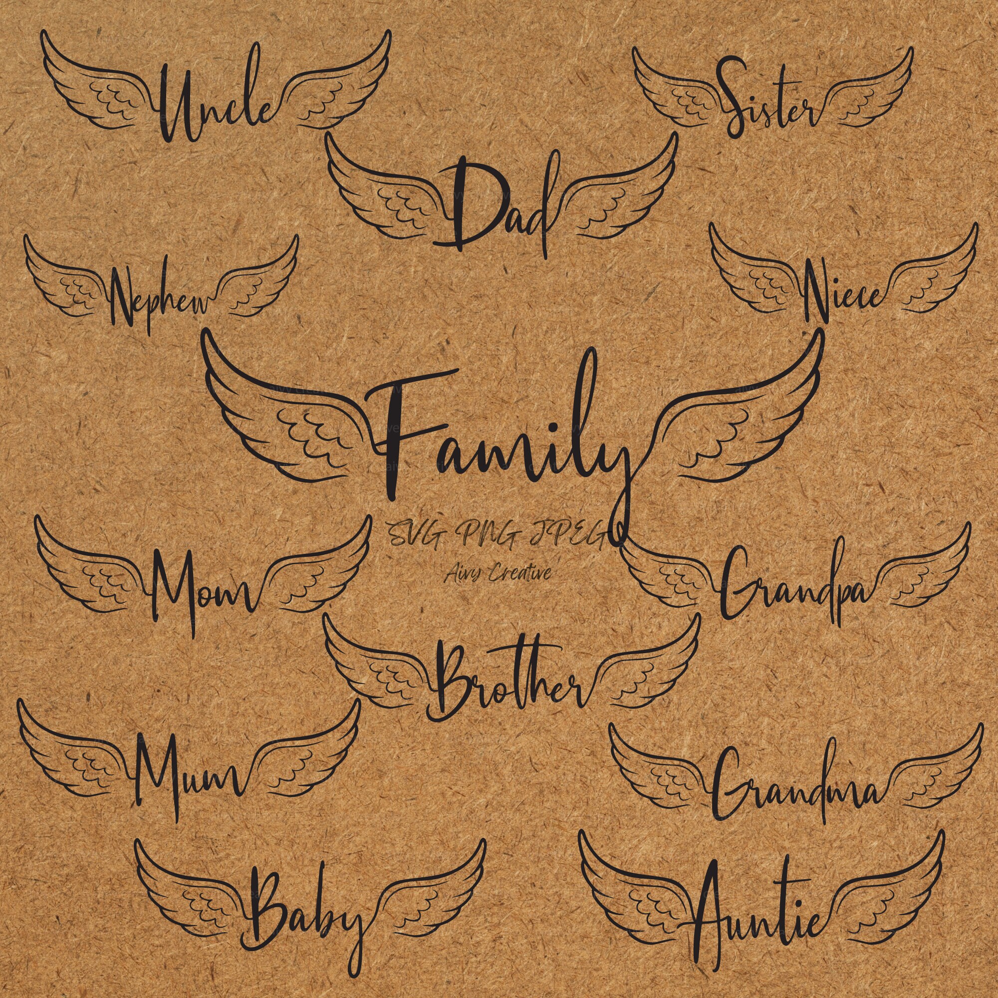 Family Angel Wing SVG Bundle, Family SVG, Angel Wings SVG - Etsy
