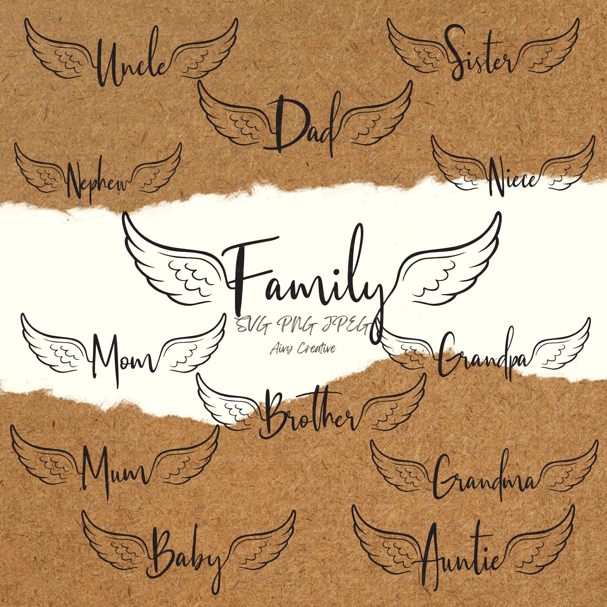 Family Angel Wing SVG Bundle, Family SVG, Angel Wings SVG - Etsy