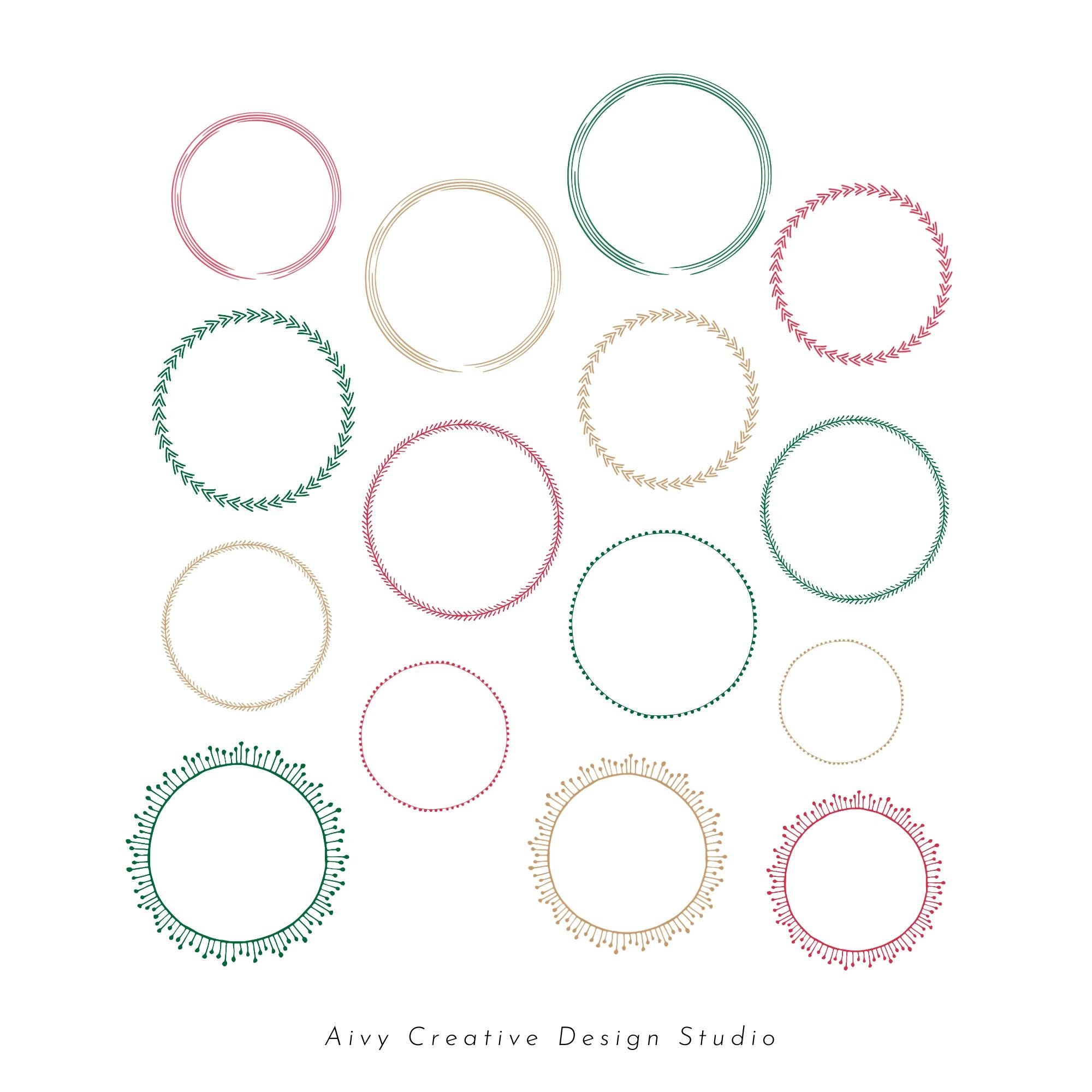 Christmas Frames Clip Art Set Transparent PNG Files Marketing Material ...