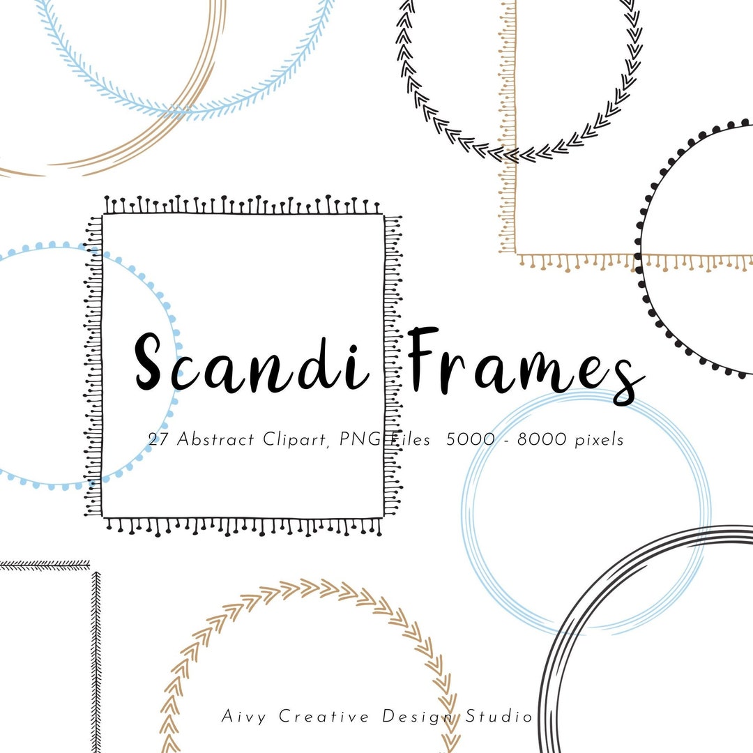 Scandinavian Frames Clip Art Set | Transparent PNG Files | Marketing ...