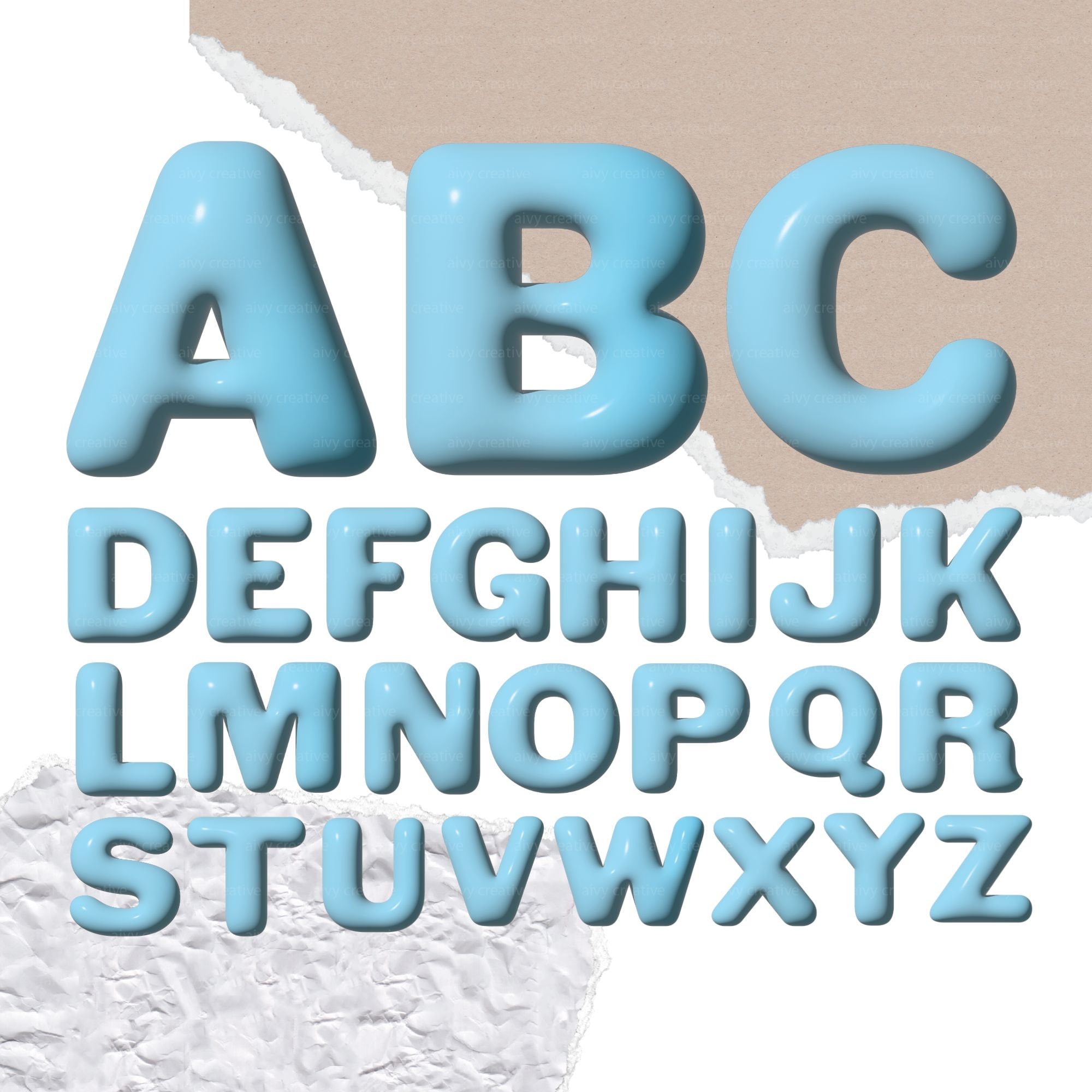 3D Bubble Alphabet Png 3D Bubble Letter Blue Bubble - Etsy