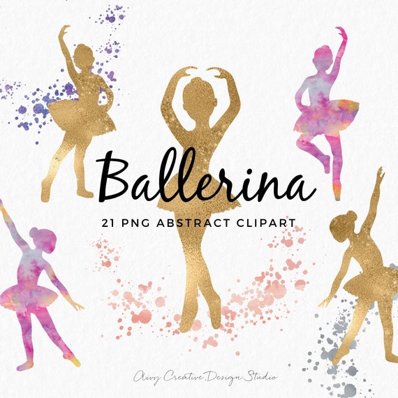 Ballerina Digital Clipart Ballet Clipart Dancing Girl - Etsy