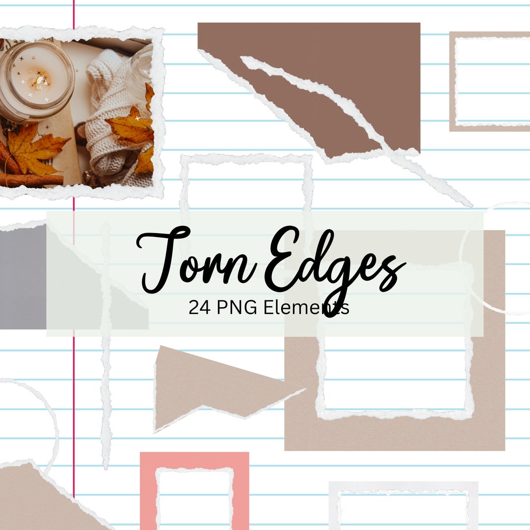 Torn Edges and Torn Paper Clipart Set | Transparent PNG Files ...
