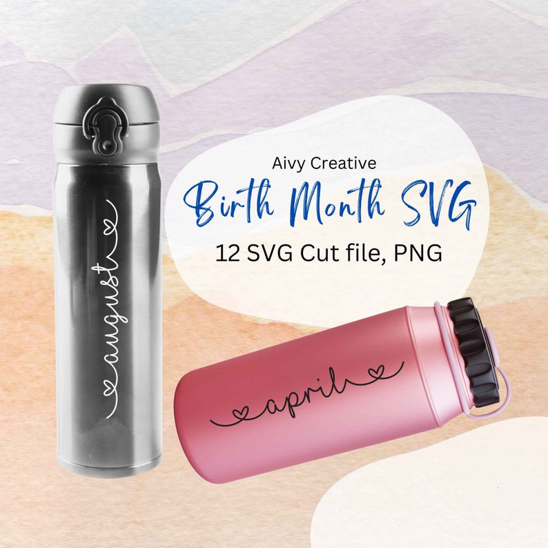 Birth Month Heart SVG Cut Files, Personalized Design (digital Download ...