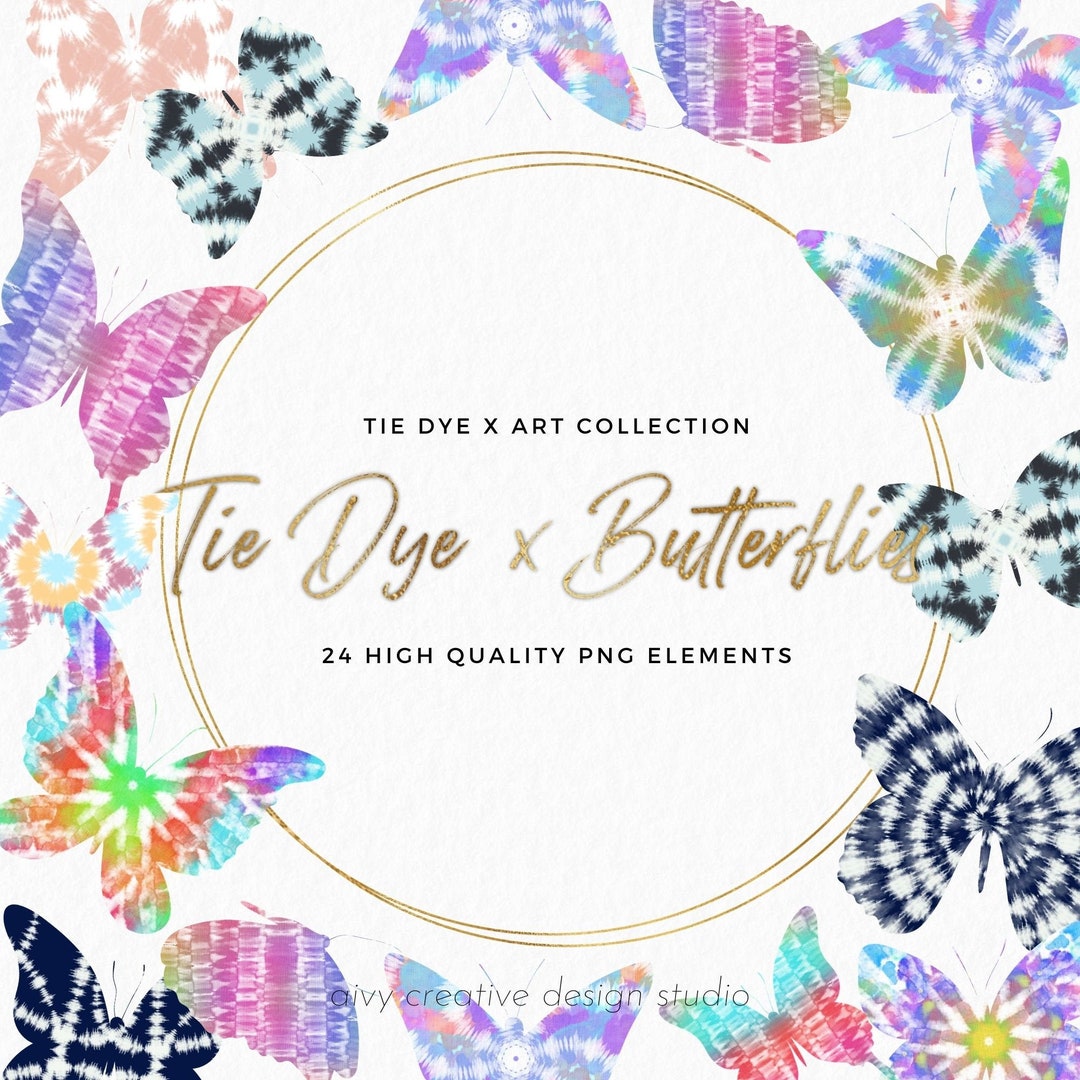 Tie Dye Butterflies Clipart Set | Tie Dye | Tie Dye Butterfly ...
