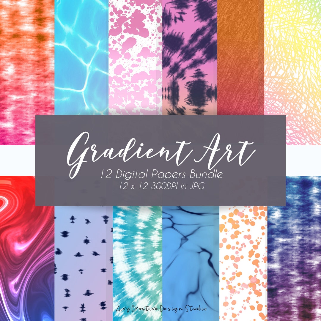 Gradient Art Digital Paper Set | Scandi Design | Simple and Colorful ...
