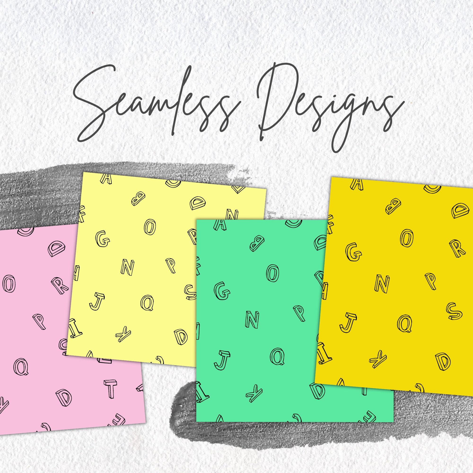 20 Colorful Alphabet ABC Seamless Digital Papers Pack - Etsy