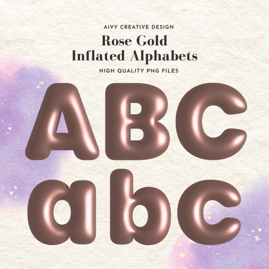 3D Inflated Rose Gold Alphabet Png, Inflated Alphabet, Balloon Alphabet ...