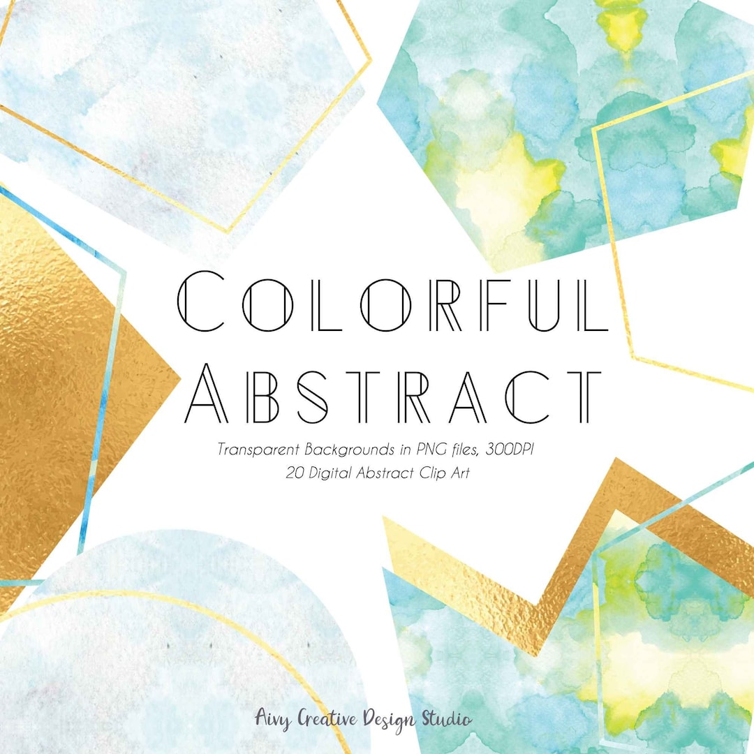 Colorful Abstract Clip Art Set for Creative Projects - Etsy